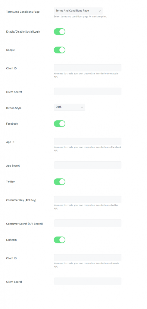 Deeper Comments Settings — Login Register - Deeper Comments