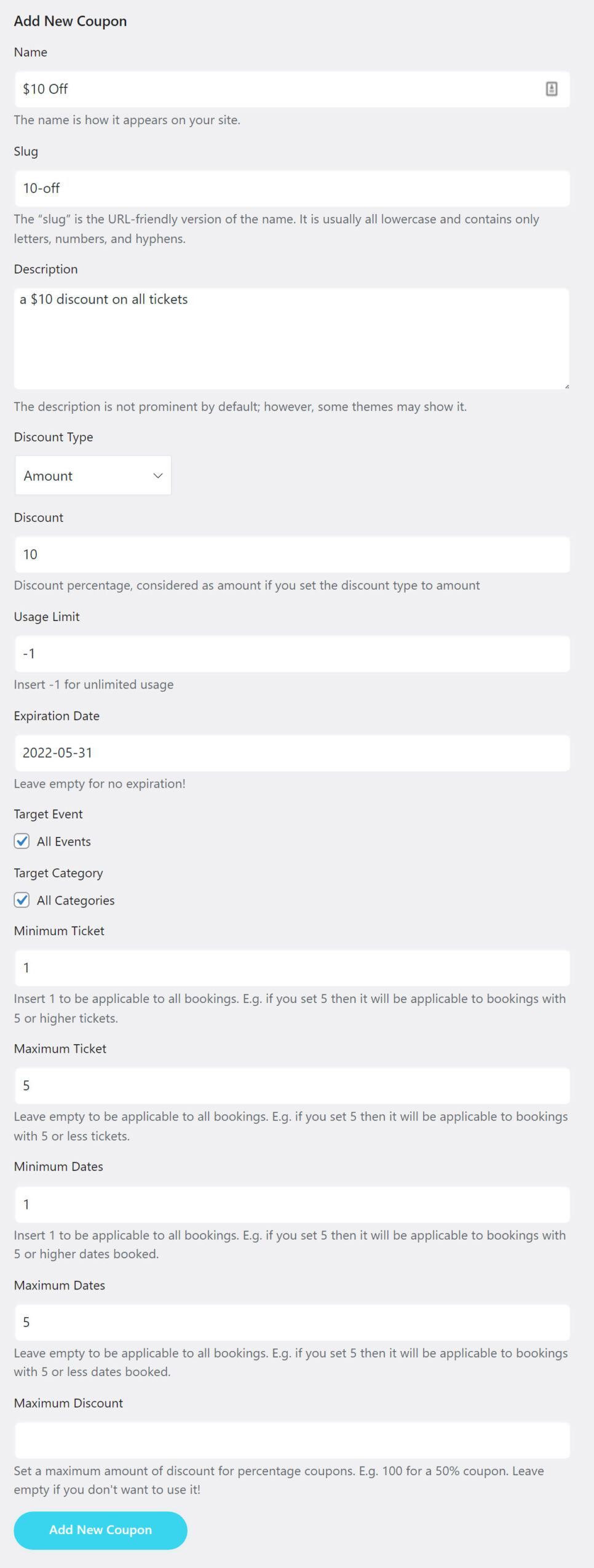 Booking Settings - MEC Knowledgebase