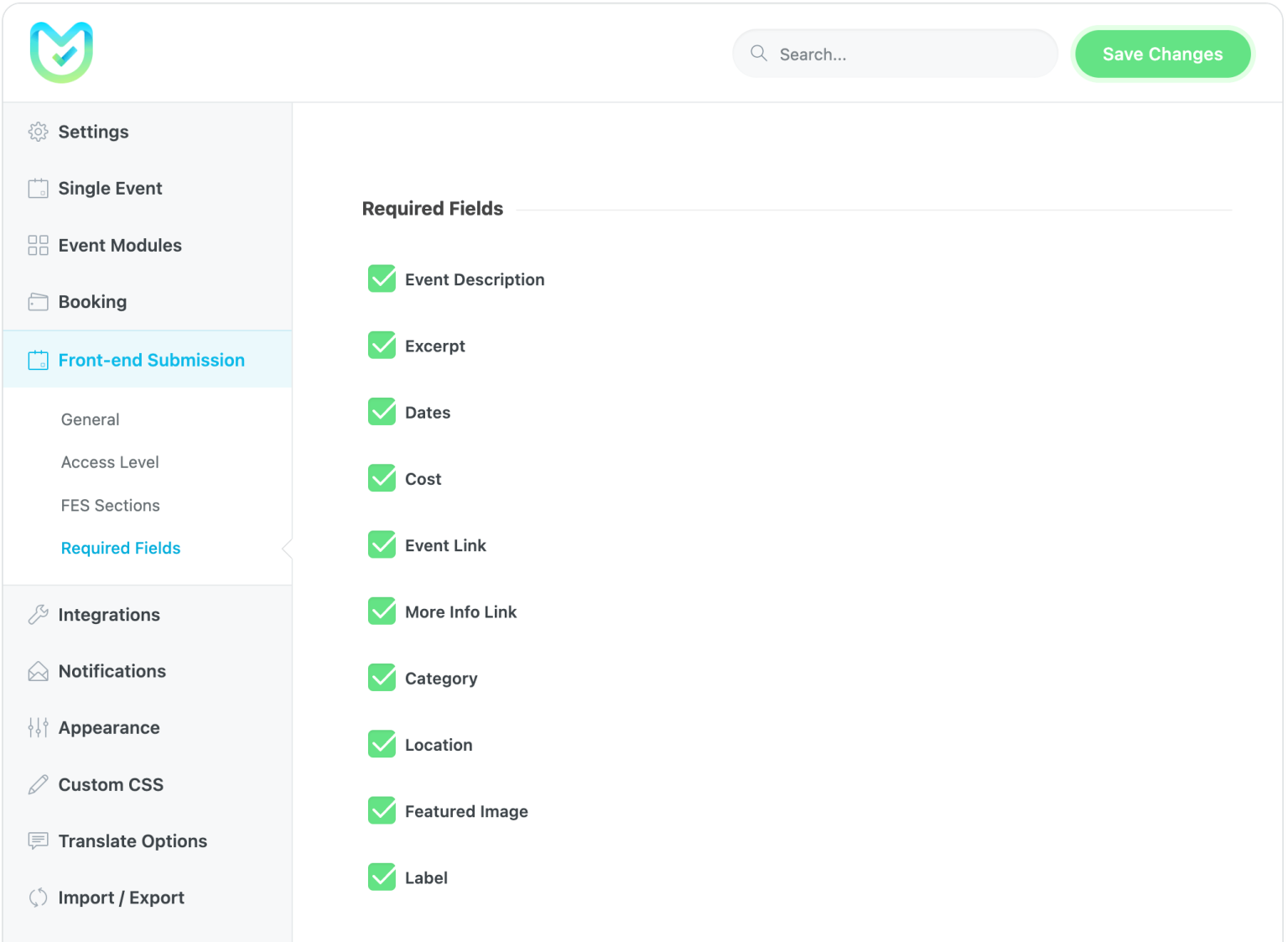 Frontend Event Submission - MEC Knowledgebase