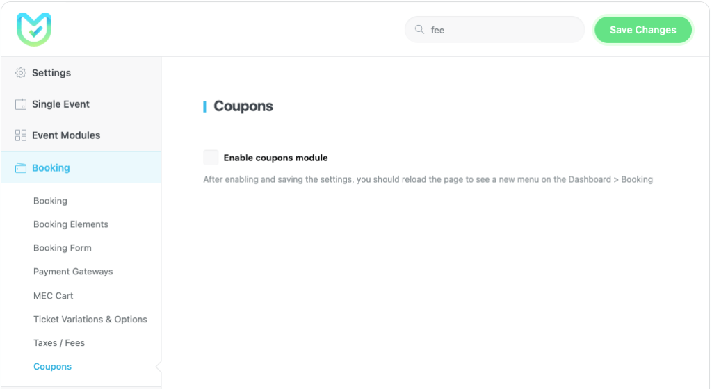 Booking Settings - MEC Knowledgebase