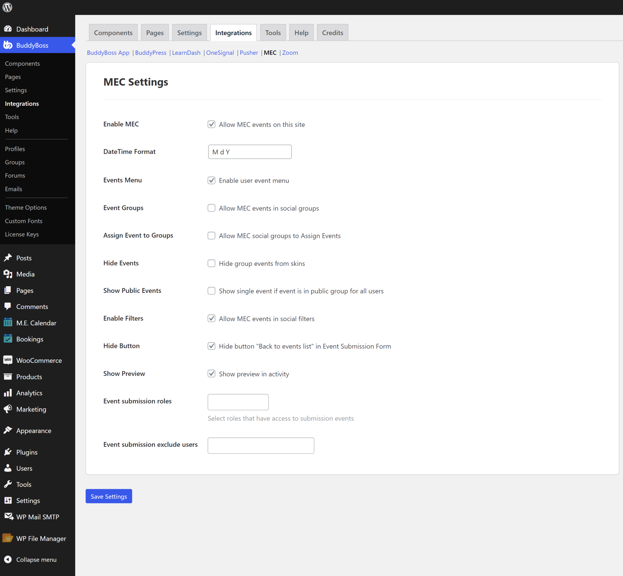 BuddyBoss Integration Addon - MEC Knowledgebase