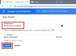 Creating Google Calendar API Key - MEC Knowledgebase