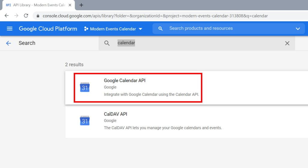 Creating Google Calendar API Key - MEC Knowledgebase