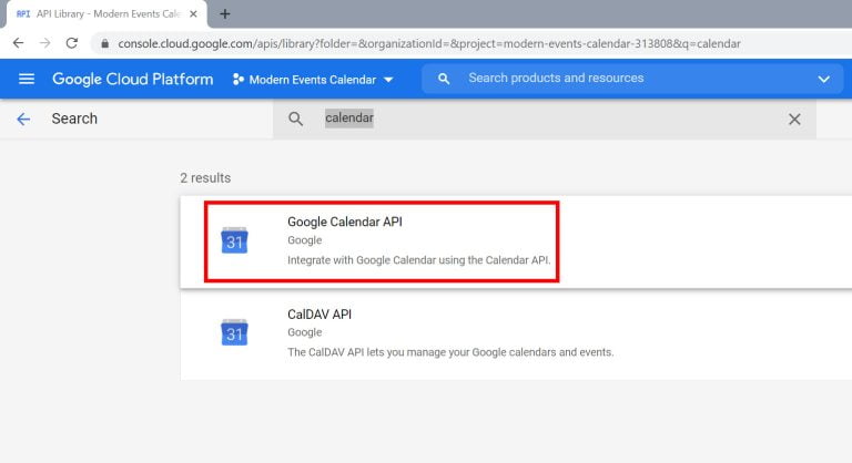 Creating Google Calendar API Key - MEC Knowledgebase