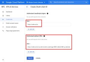 Creating Google Calendar API Key - MEC Knowledgebase