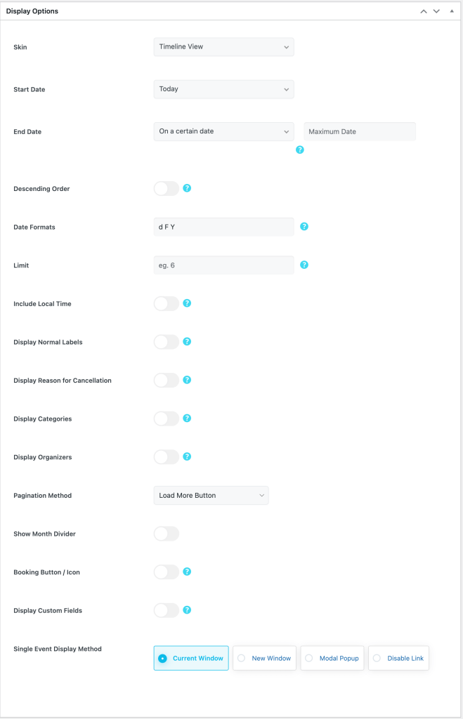 Timeline View Skin Settings - MEC Knowledgebase