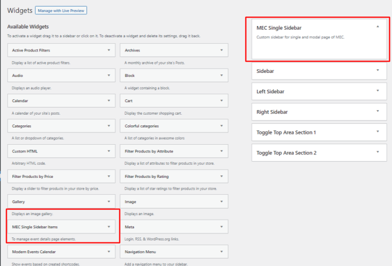 Single Event Settings - MEC Knowledgebase