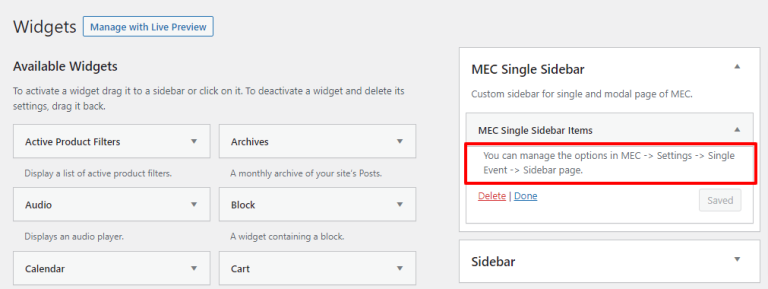 Single Event Settings - MEC Knowledgebase