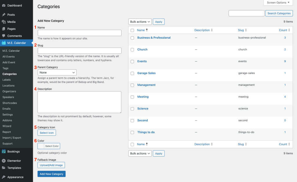 Categories - MEC Knowledgebase