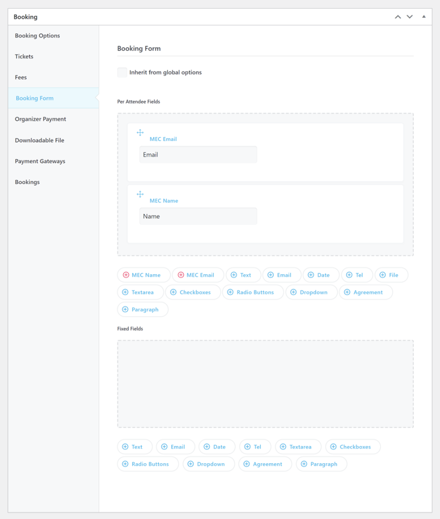 Booking Settings - MEC Knowledgebase
