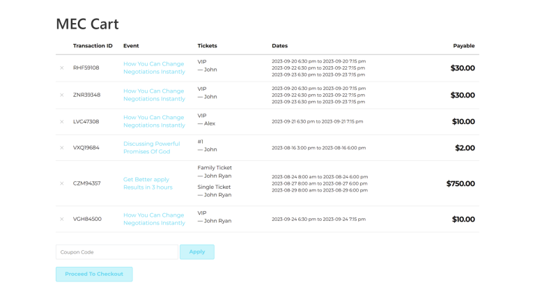 Booking Settings - MEC Knowledgebase