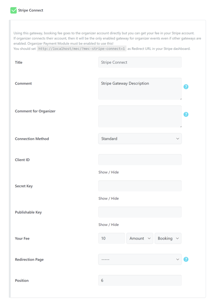 Booking Settings - MEC Knowledgebase