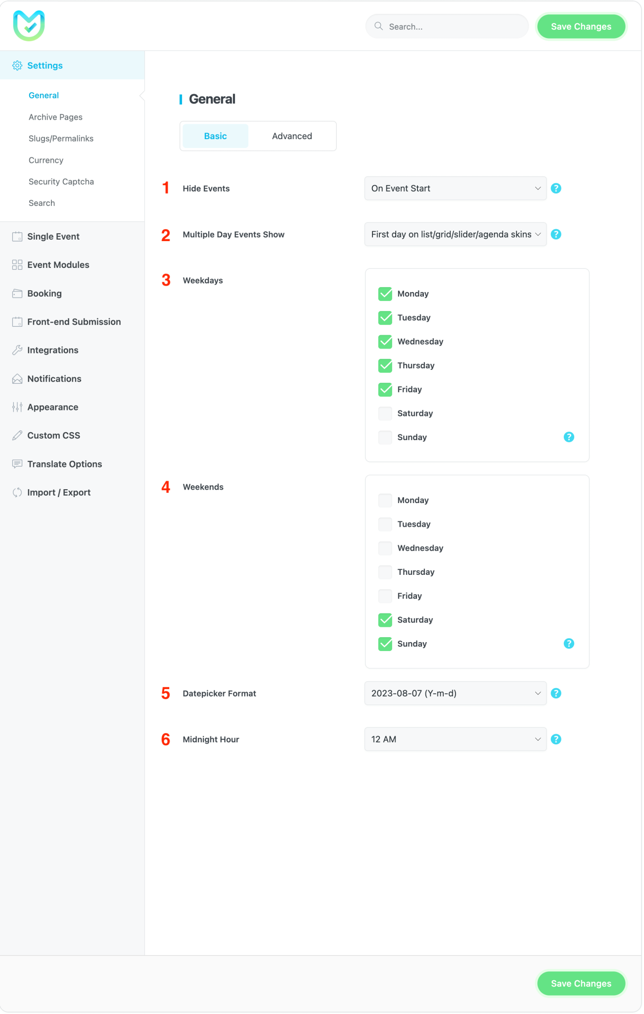 General Settings - MEC Knowledgebase