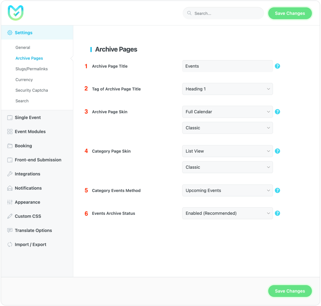General Settings - MEC Knowledgebase