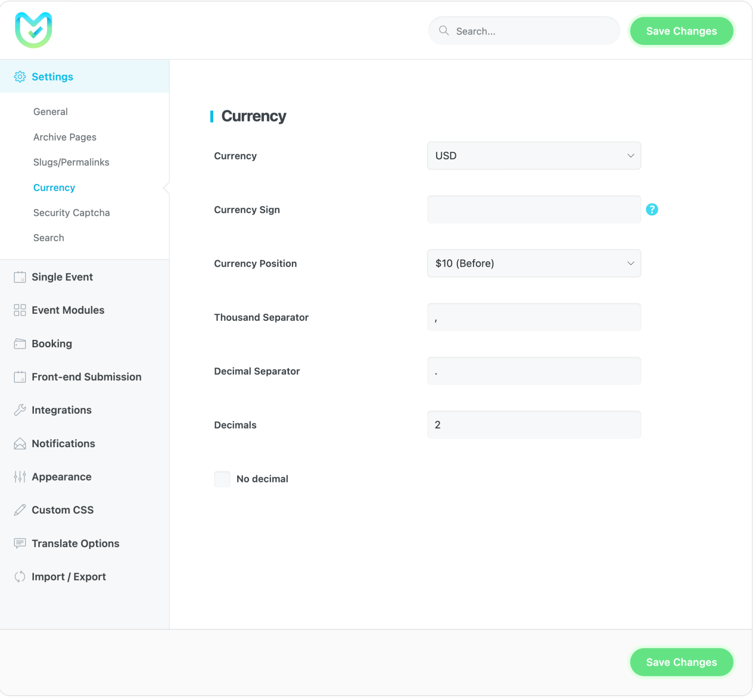 General Settings - MEC Knowledgebase