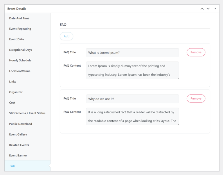Single Event Settings - MEC Knowledgebase