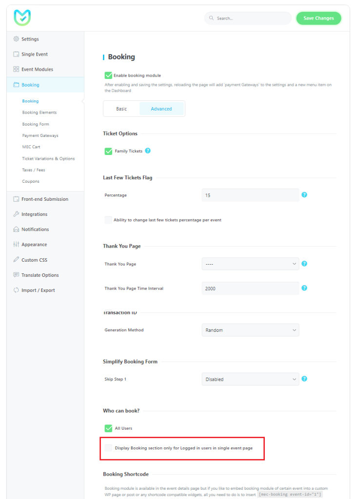 User Dashboard Addon - MEC Knowledgebase