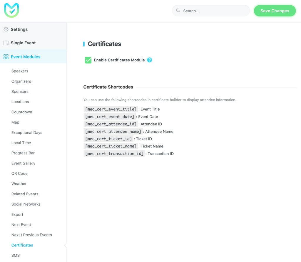 MEC Certificate Builder - MEC Knowledgebase
