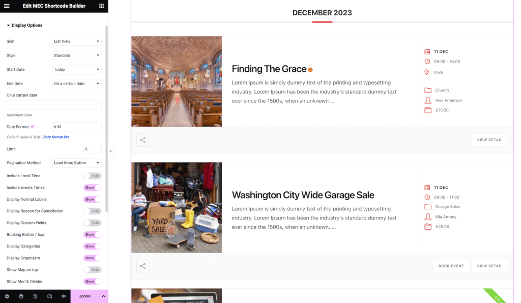 Elementor Shortcode Builder Addon - MEC Knowledgebase