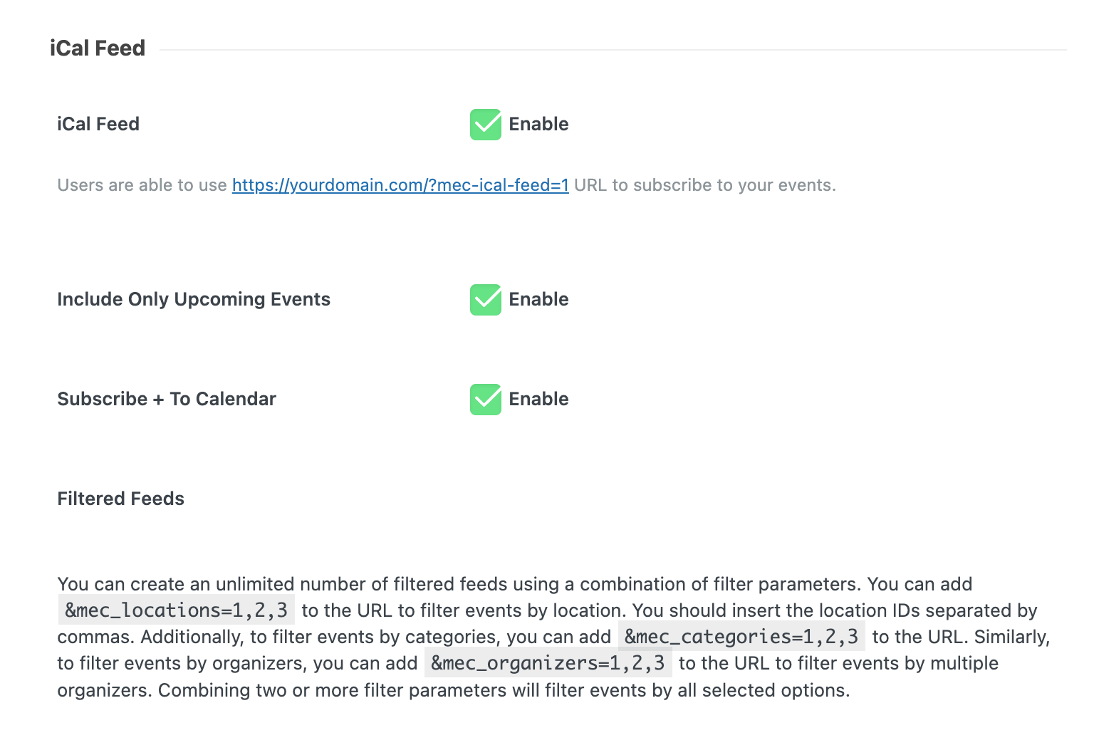 General Settings - MEC Knowledgebase