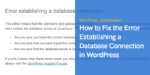 How to Fix the Error Establishing a Database Connection in WordPress