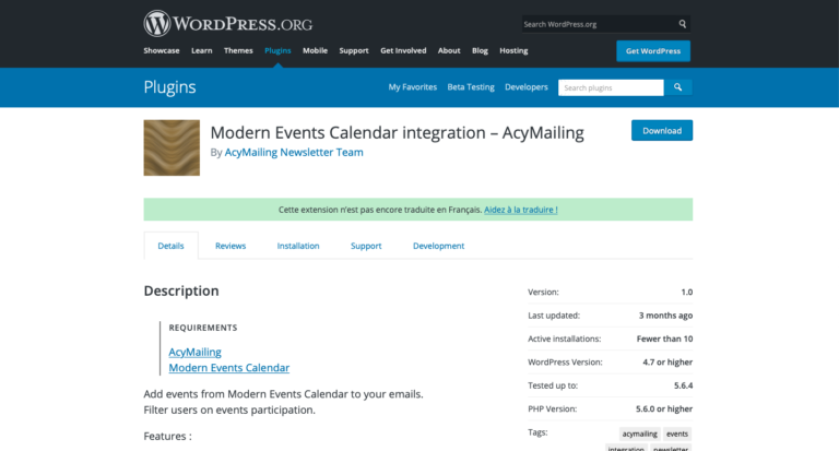 How to Integrate AcyMailing with Modern Events Calendar