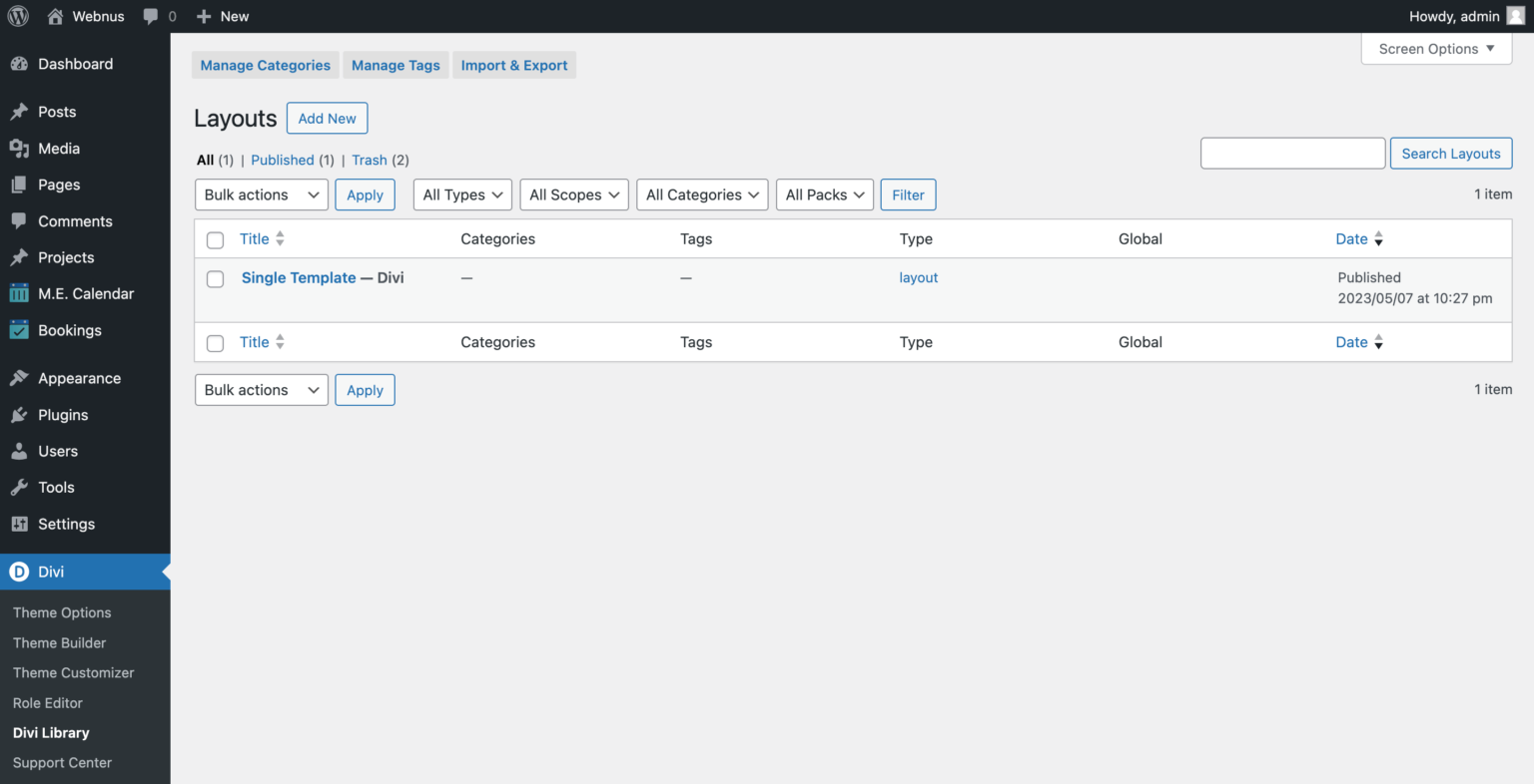 Divi Single Builder – Modern Events Calendar