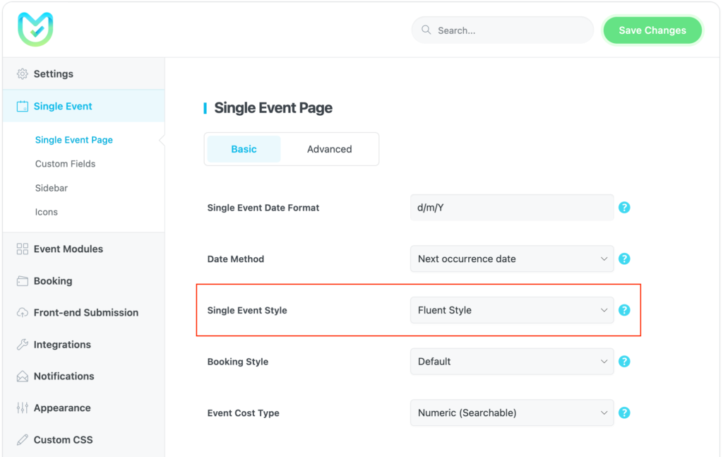 Fluent View Layouts – Modern Events Calendar