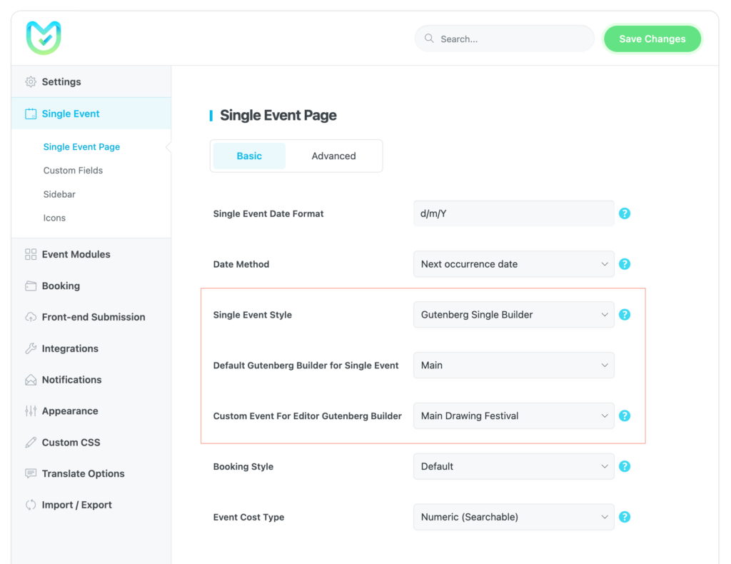 Gutenberg Single Builder – Modern Events Calendar Gutenberg Single Builder – Modern Events Calendar