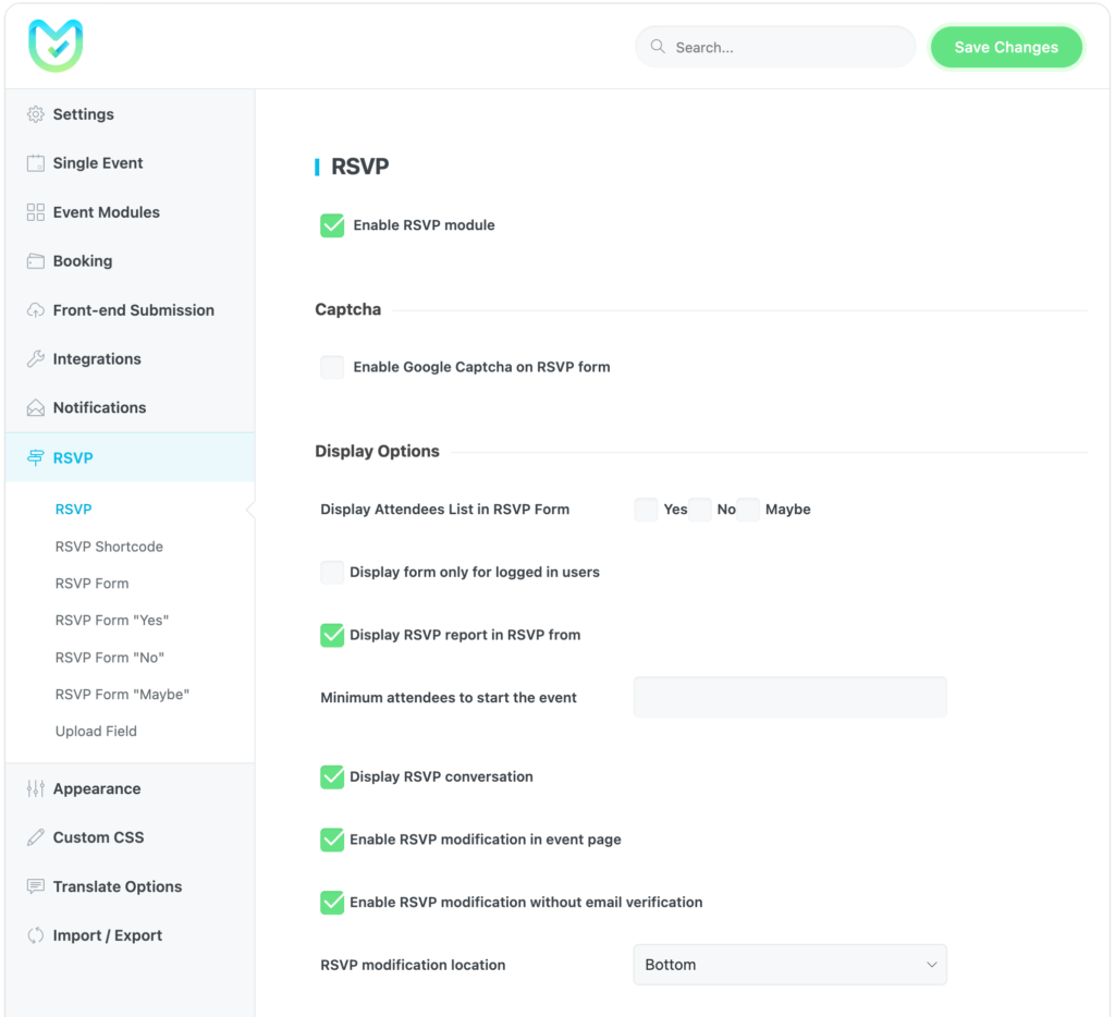 RSVP Events – Modern Events Calendar